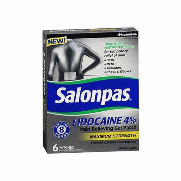 Topical Pain Relief Salonpas® 4% Strength Lidocaine Patch, 46581083006 ...