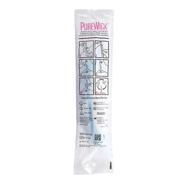 Female External Catheter PureWick™ 10 L X1.5 W Inch, PWFX30, 30/Case ...