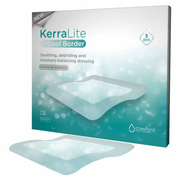 Hydrogel Wound Dressing KerraLite Cool® Border Sheet 4 X 4 Inch Sheet ...