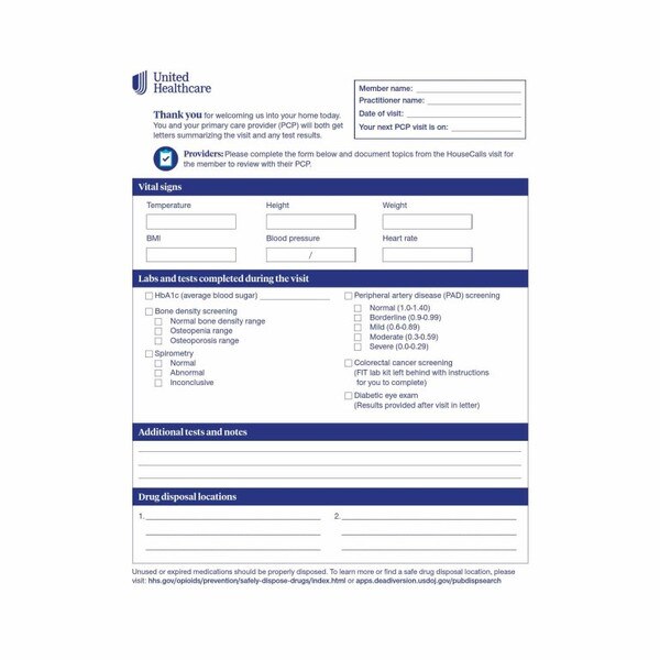 Check List Form Signigyhealth PCP Screening 8 X 10 Inch, UHCCHKLIST, 12 ...