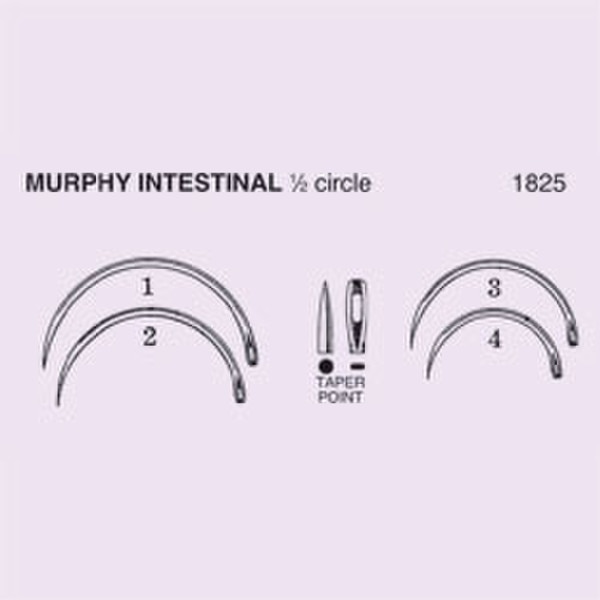 Murphy Intestinal 1/2 Circle Surgical Suture Needles, Taper Point, Size ...