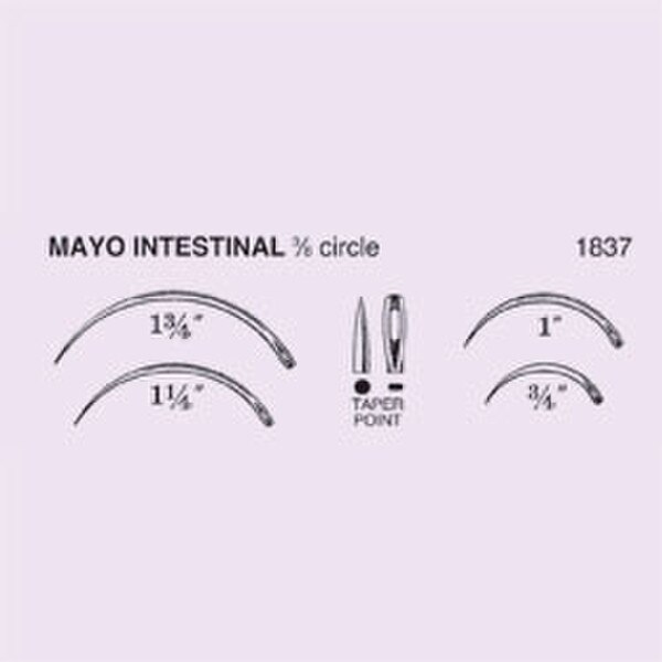 Trocar 3/8 Circle Surgical Suture Needles, Trocar Point, Size 1 ...