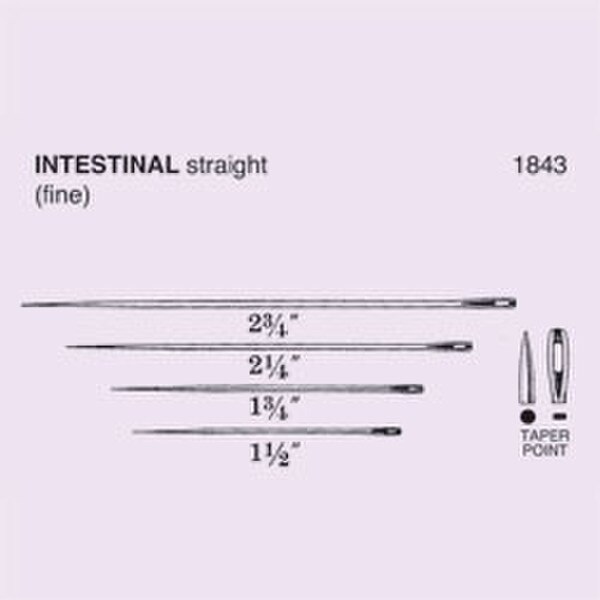 Intestinal Straight Fine Surgical Suture Needles, Taper Point, Size 2-1 ...