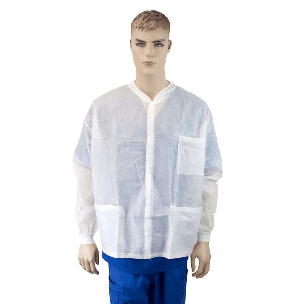 Dynarex Disposable Labjacket w/Pockets, Medium, White, 30/Case | Med ...