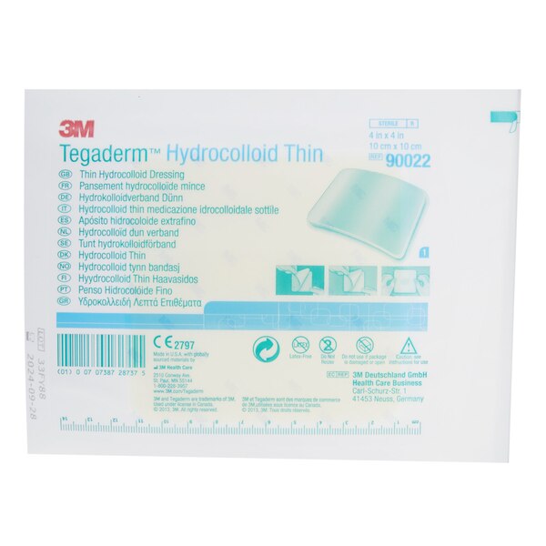 Thin Hydrocolloid Dressing 3M™ Tegaderm™ Thin 4 X 4 Inch Square, 90022 ...