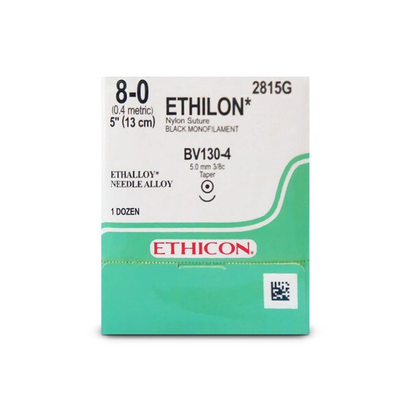 Ethicon Ethilon Nylon Suture, Size 8-0, BV130-4, 5in, 12/Box | Med-Vet ... Ethicon Ethilon Nylon Suture, Size 8-0, BV130-4, 5in, 12/Box | Med-Vet ...
