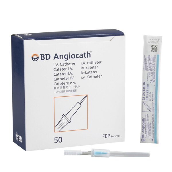 BD Angiocath IV Catheter 22G x 1" , 50/Box | Med-Vet International