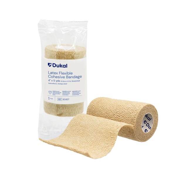 Non Sterile Cohesive Bandages, 4" x 5 Yards, Tan, Latex, 18/Box | Med ...
