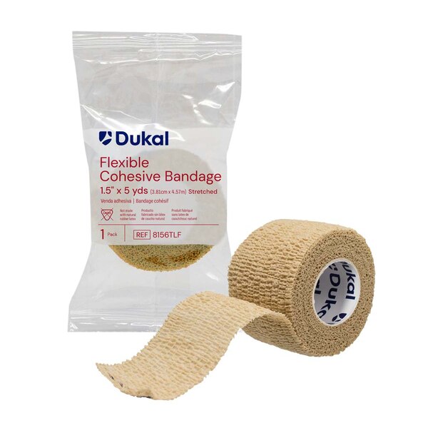 Non Sterile Cohesive Bandages, 1.5" x 5 Yards, Tan, 48 Pack/Box | Med ...
