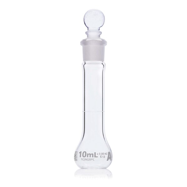 Globe Glass Volumetric Flask, Wide Mouth, 10mL, Class A, To Contain (TC), ASTM E288, 6/Box | Med ...