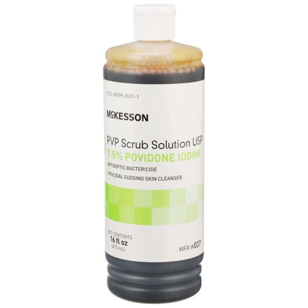 McKesson Bactericide Antiseptic PVP Scrub Solution, 16 oz. Bottle, 037 ...