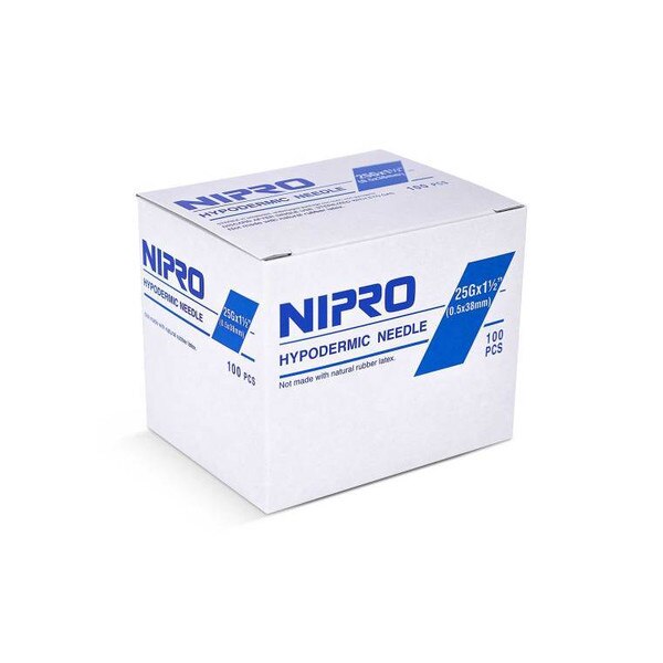 Nipro Needle, 25G x 1.5", Hypodermic, 100/Box, AH+2538 | Med-Vet ...