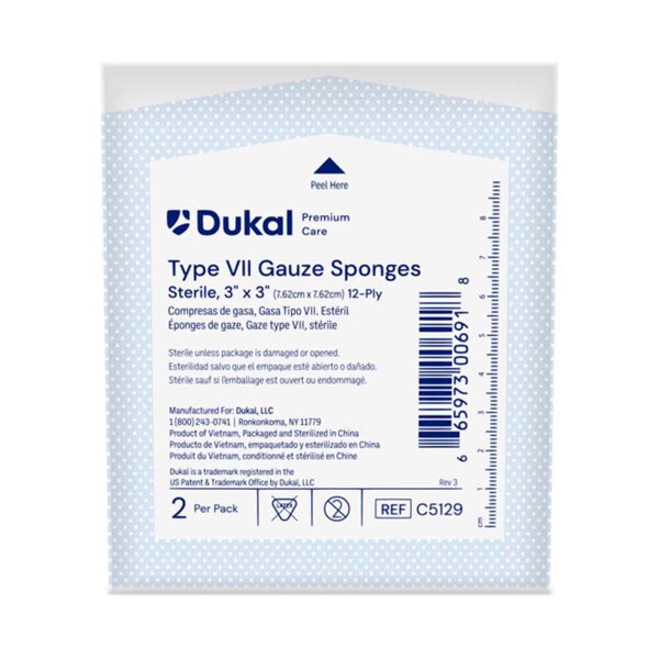 Sterile Premium Care Type VII Gauze Sponges, 12-Ply, 3" x 3", 2/Pack ...