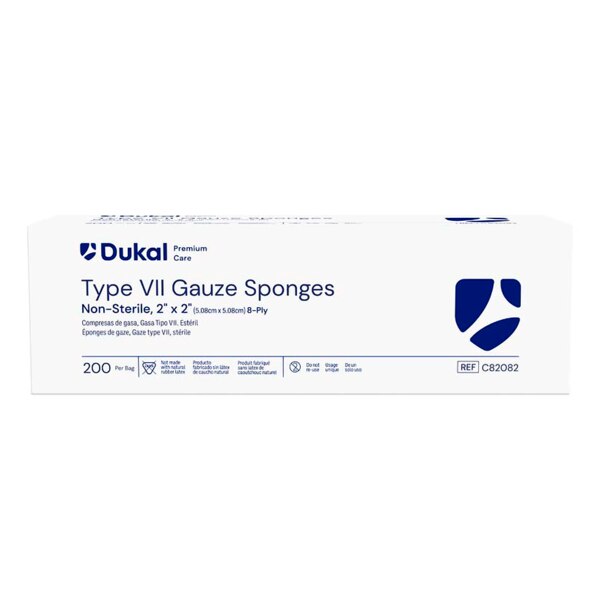 Non Sterile Premium Care Type VII Gauze Sponges, 8-Ply, 2" x 2", 200 ...