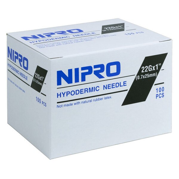 Nipro Syringe & Needle, 3mL, Luer Lock, 22G X 1", Hypodermic, 100/BX, JD+03L2225 | Med-Vet ...