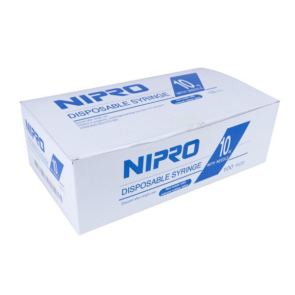 Nipro Syringe & Needle, 10mL, Luer Lock, 22G X 1", Hypodermic, 100/BX, JD+10L2225-WEI | Med-Vet ...