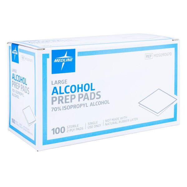 Sterile Alcohol Prep Pads, 2-Ply, Sterile, 100/bx | Shopmedvet.com