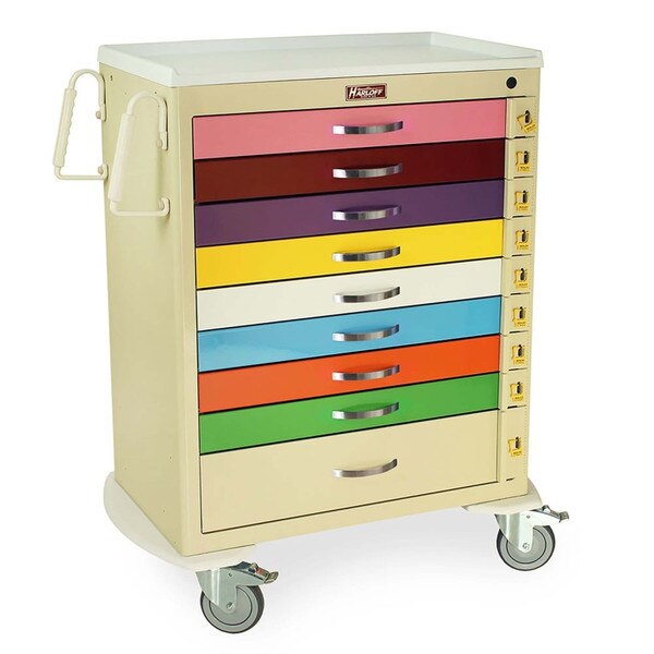 M-Series Tall Pediatric Crash Cart, Standard Width, Nine Drawers | Med ...