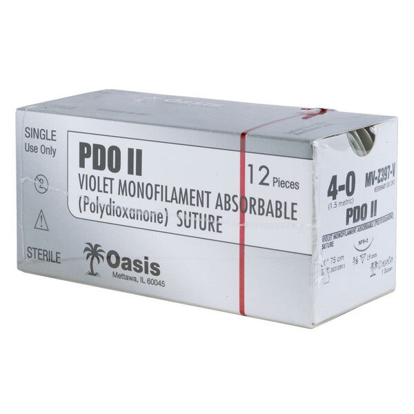 Oasis PDO Suture, Size 4-0, with NFS-2 Needle, 12/box, Veterinary Use ...