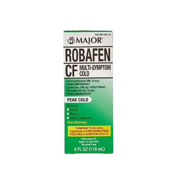 Cold and Cough Relief, Robafen® CF 10mg-100mg-5mg/5mL Strength, Liquid ...