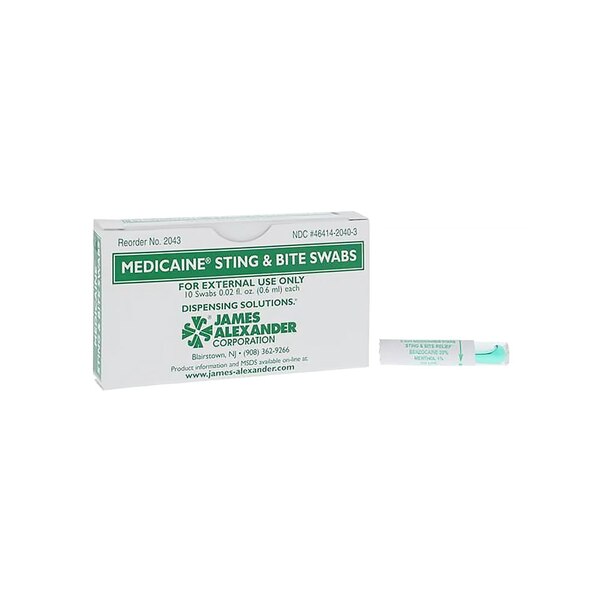 Medicaine Sting/Bite Relief Topical Swabs 0.6mL, 10/Box | Med-Vet ...