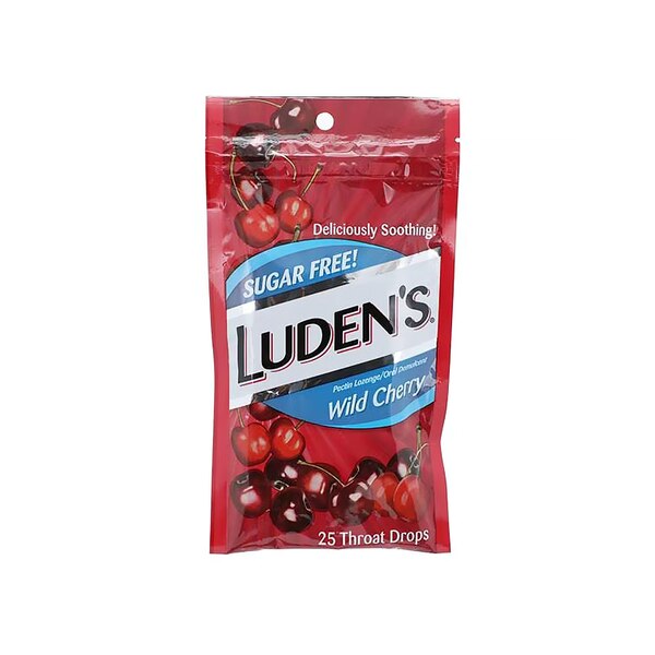 Ludens Sore Throat Drops Wild Cherry Sugar Free, 25/Bag | Med-Vet ...