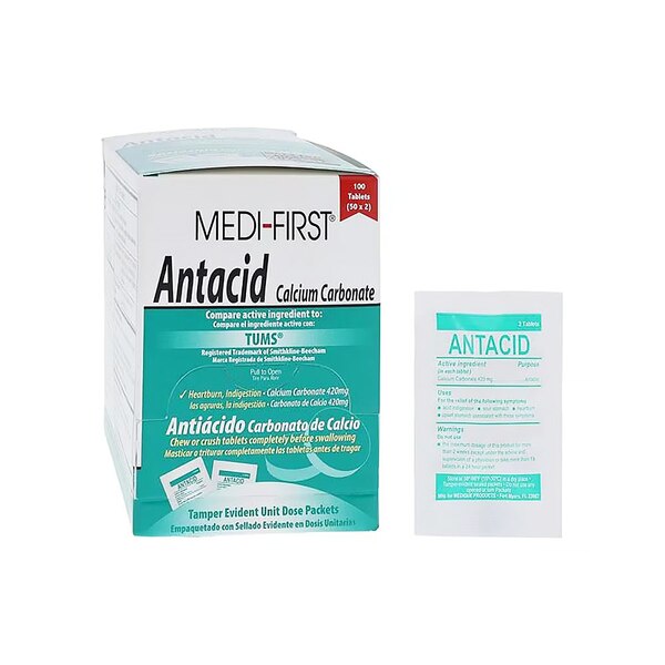 Medi-First Antacid Chewable Tablets 420mg, 50x2/Box | Med-Vet International