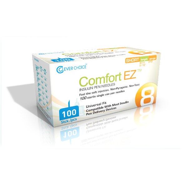 Comfort EZ Pen Needles, 31G X 8mm, 100/Box | Med-Vet International
