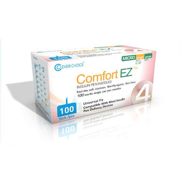 Comfort EZ Pen Needles, 32G X 4mm, 100/Box | Med-Vet International