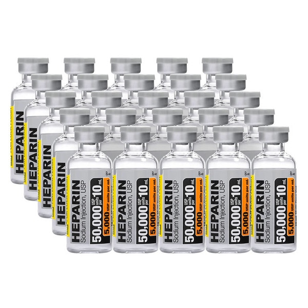 RX Heparin Injection 5000 Units, 10mL, 25/Box | Med-Vet International