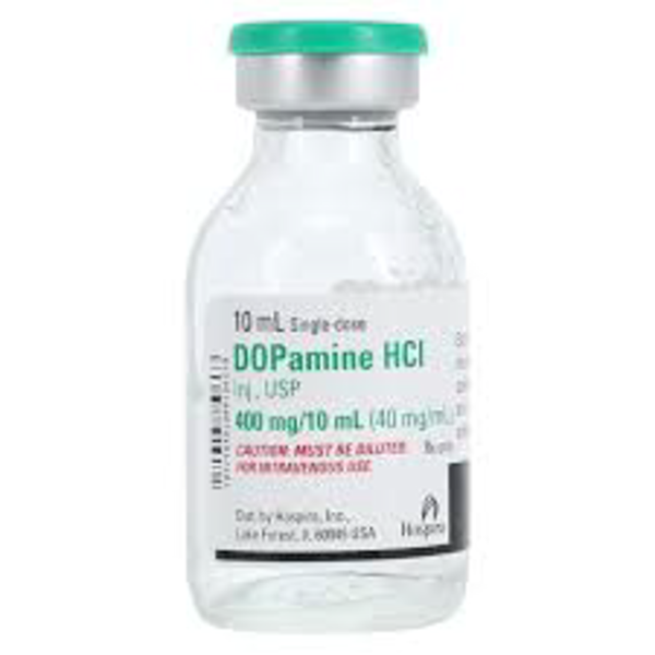 Dopamine HCl, Injection, 400mg, SDV, 10mL, 25 Vials | Med-Vet International