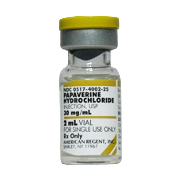 Papaverine HCl, Injection, 60mg, 2mL, 25 Vials | Med-Vet International
