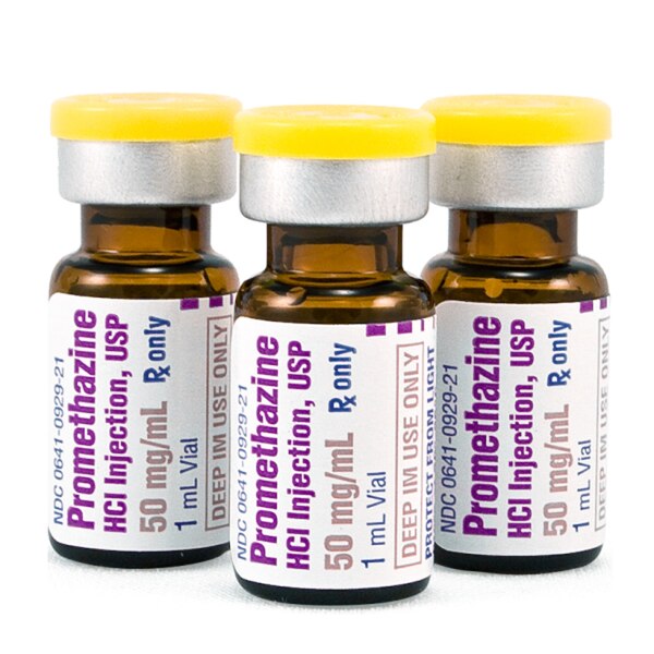 Promethazine HCl, Injectable, 50mg/mL, 1mL Ampule, 25 Amplues | Med-Vet ...