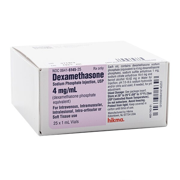 Dexamethasone Injectable, 4mg/mL, 1mL, 25 Vials | Med-Vet International