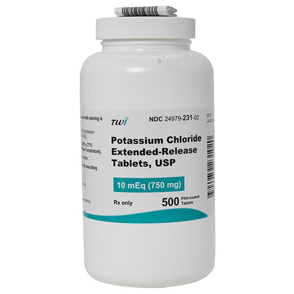 Potassium Chloride, Extended Release Tablets, 10meq, 500 Count | Med ...