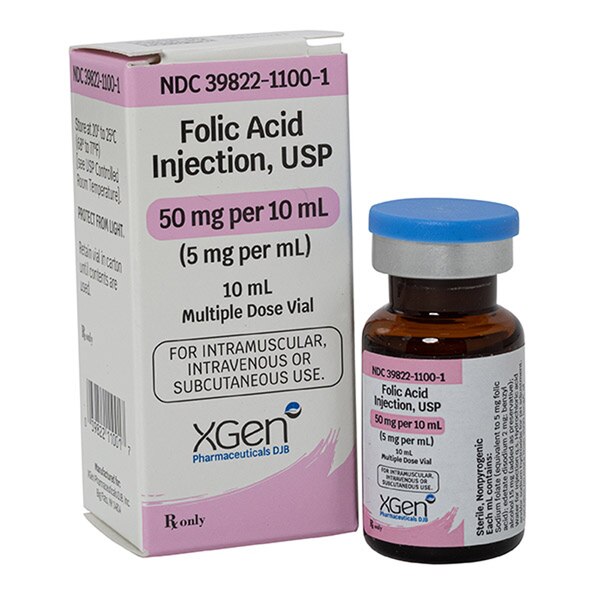 Folic Acid Injectable, 5mg/mL, 10mL, MDV, 1 Vial | Med-Vet International