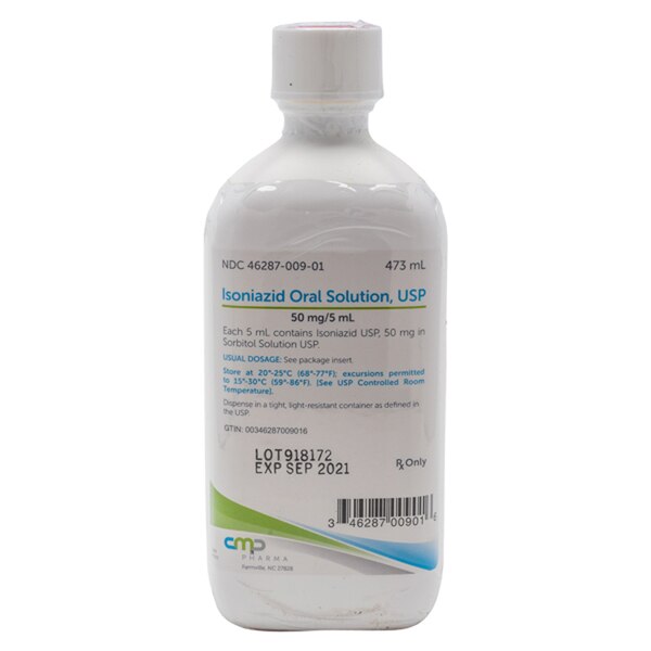 Isoniazid, Syrup, 50mg/5mL, 473mL | Med-Vet International