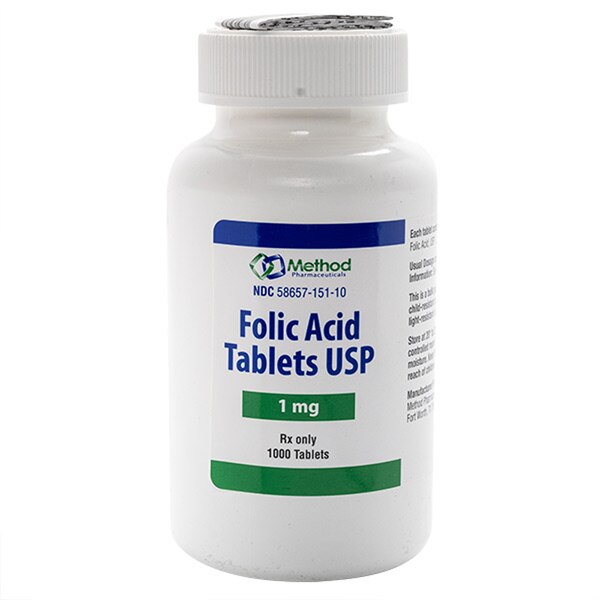 Folic Acid, 1mg, 1000 Tablets | Med-Vet International