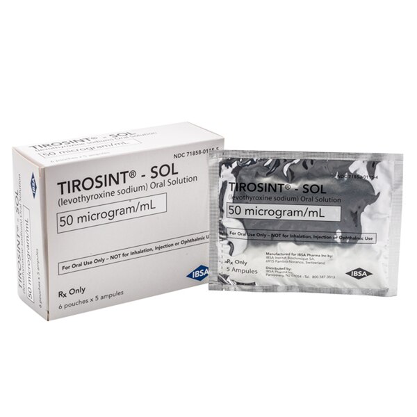 Tirosint, 50mcg, Oral Solution, 1mL Ampule, 30 Count | Med-Vet ...