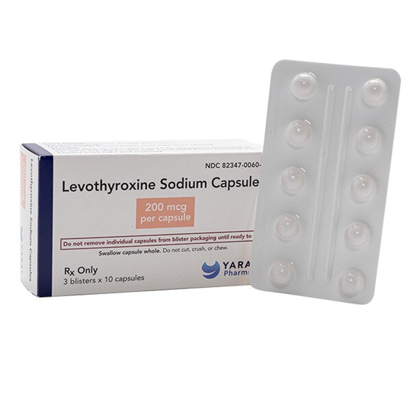 Levothyroxine Sodium, 200mcg, 30 Capsules | Med-Vet International