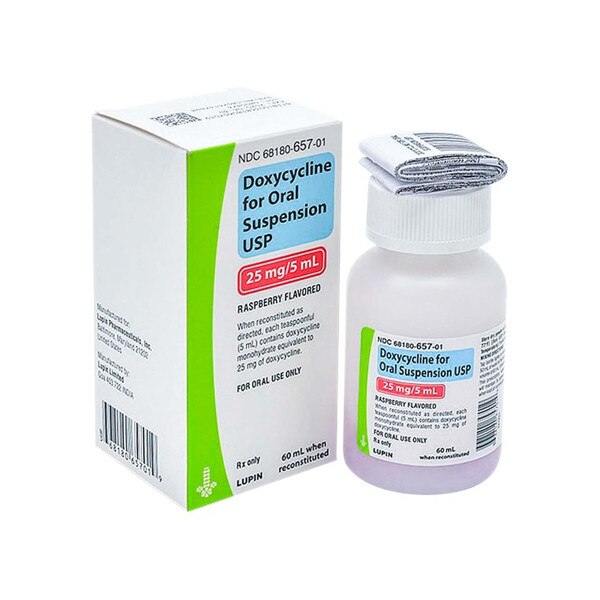 Doxycycline HCL Suspension 25mg, 5ml, 60mlGeneric Vibramycin Suspension ...