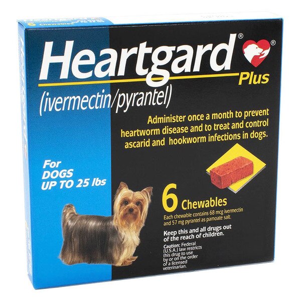 Heartgard® Plus Blue Chewables for Dogs up to 25 lbs., 6 Monthly Doses ...