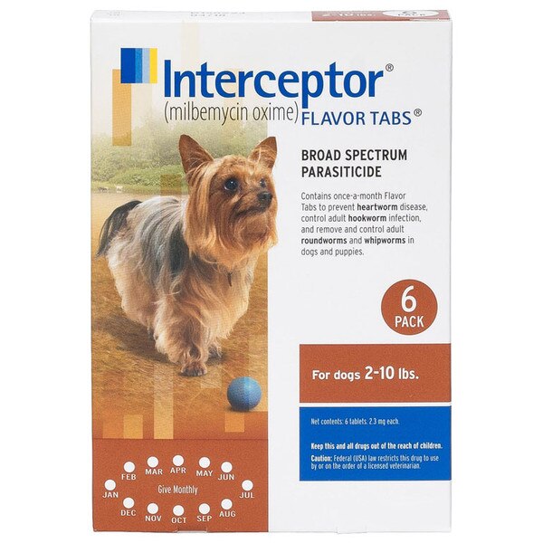Interceptor Tablets Brown, 2-10lbs, 6/Box, 10 Boxes | Med-Vet International