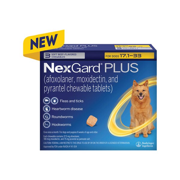 Nexgard Plus Parasite Protections, 17lbs - 33lbs, 3 Month Supply | Med ...