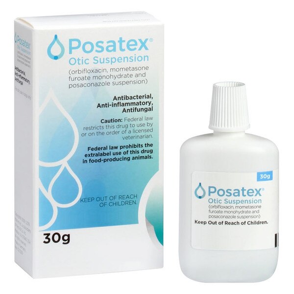 Merck Posatex Otic Suspension, 30mg, 6/box | Med-Vet International