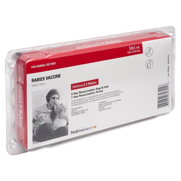 Nobivac Vaccine 3-RABIES, 50X1 Dose Trays | Med-Vet International