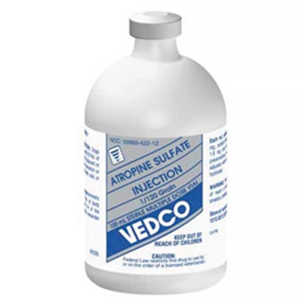 Vedco Atropine Sulfate Injection, 1/120 Grain, 100mL, Each | Med-Vet ...