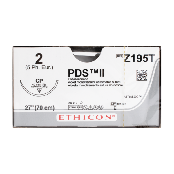 Ethicon PDS II Polydioxanone Suture, Size 2, CP, 27In, Violet, 24/Box ...