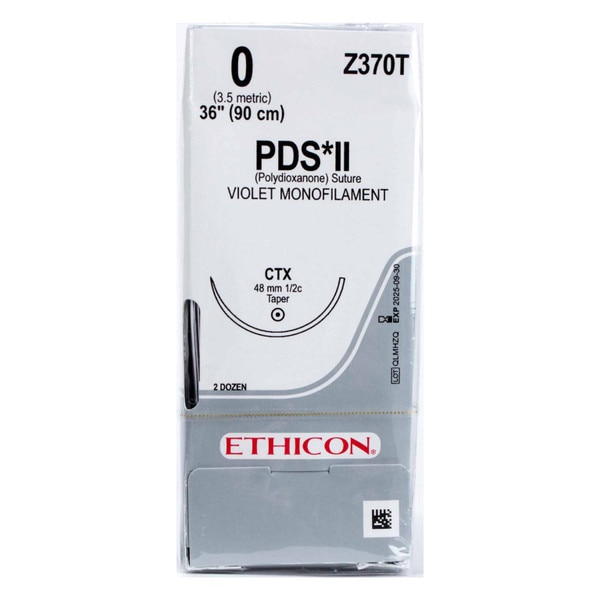 Ethicon Pds Ii Polydioxanone Suture Size 0 Ctx 36in Violet 24box Med Vet International