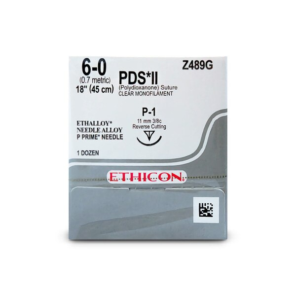 Ethicon PDS II Suture, Size 6-0, P-1, 18", 12/Box | Med-Vet International